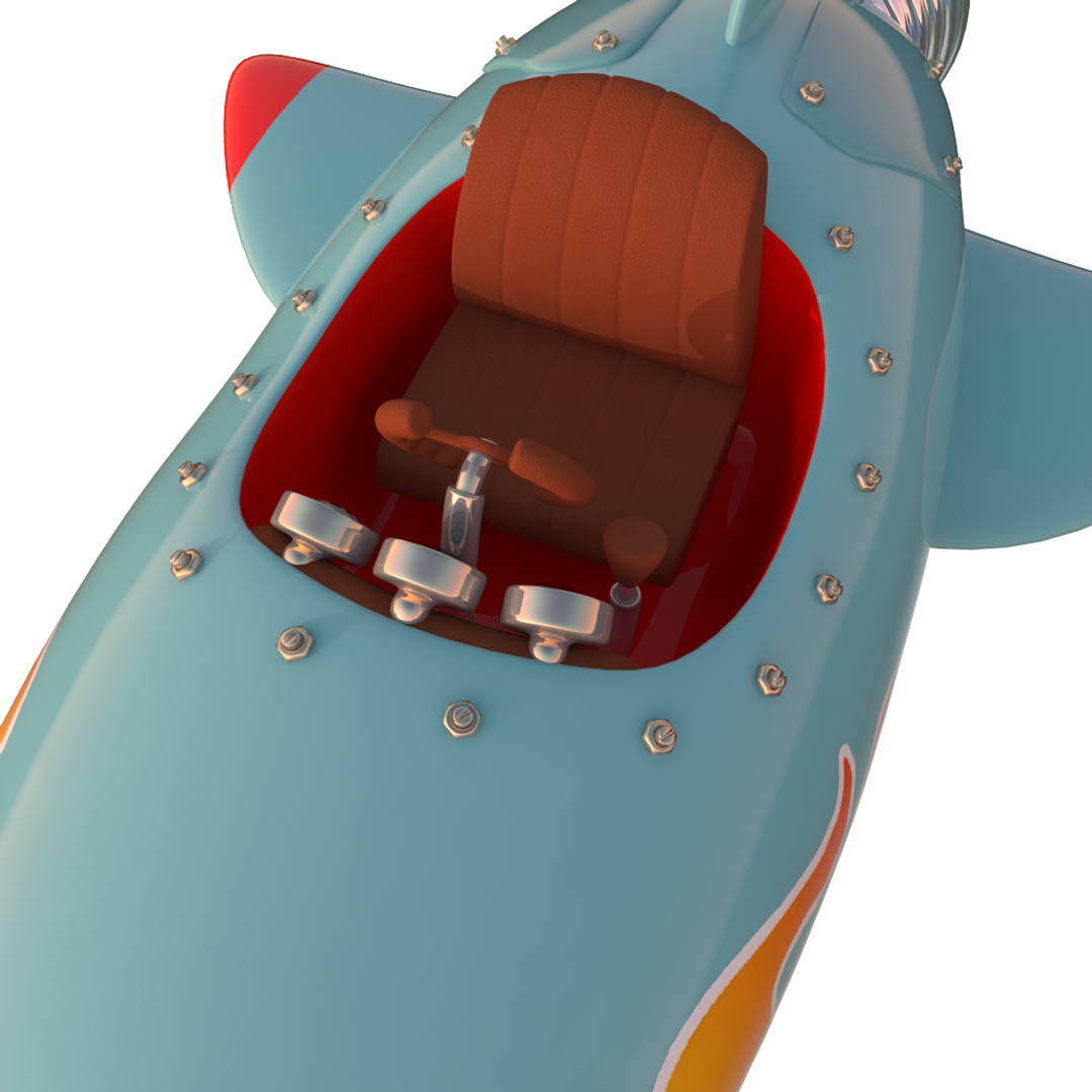 3d cartoon rocket model