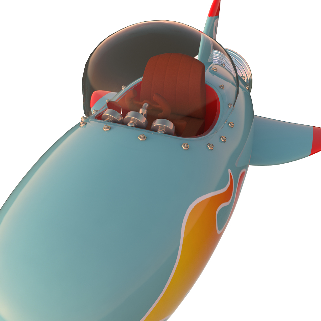 3d cartoon rocket model