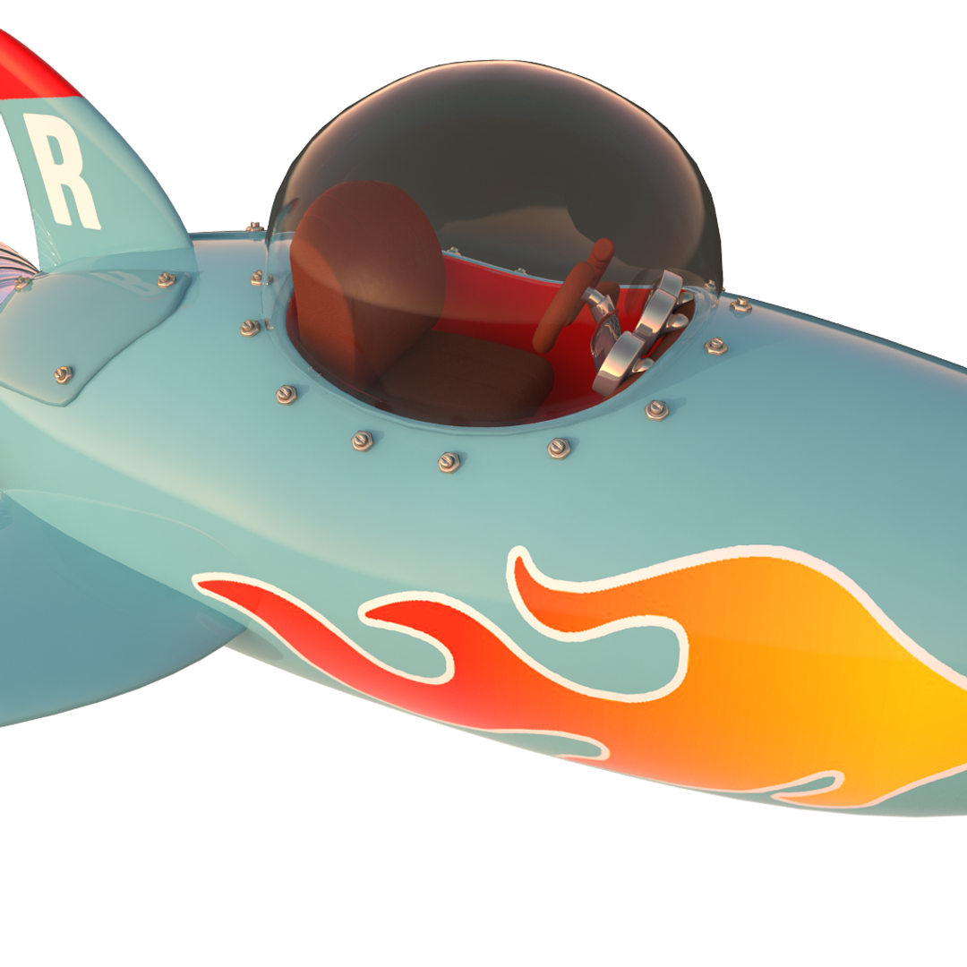 3d cartoon rocket model