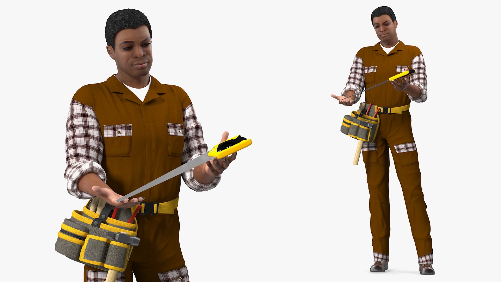 Afro American Woodworker Standing Pose 3D - TurboSquid 1752757