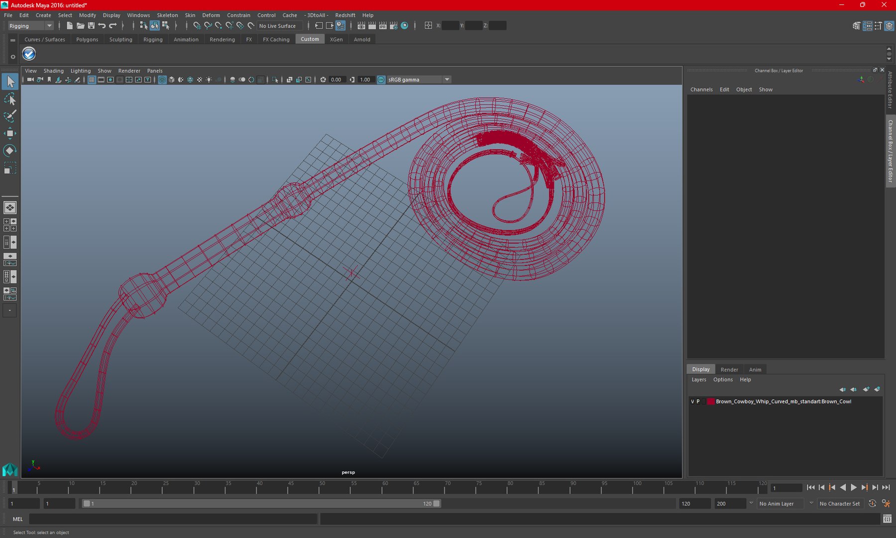 Cowboy Black Curved Whip 3D Model - TurboSquid 2099669