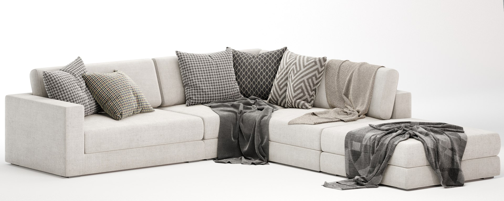 3D Aspect Fabric Modular Sofa Model - TurboSquid 2199801