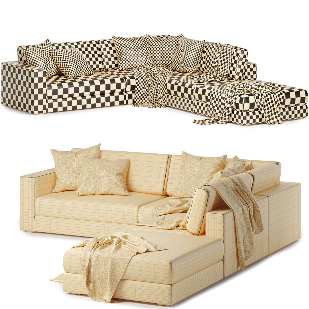 3D Aspect Fabric Modular Sofa Model - TurboSquid 2199801