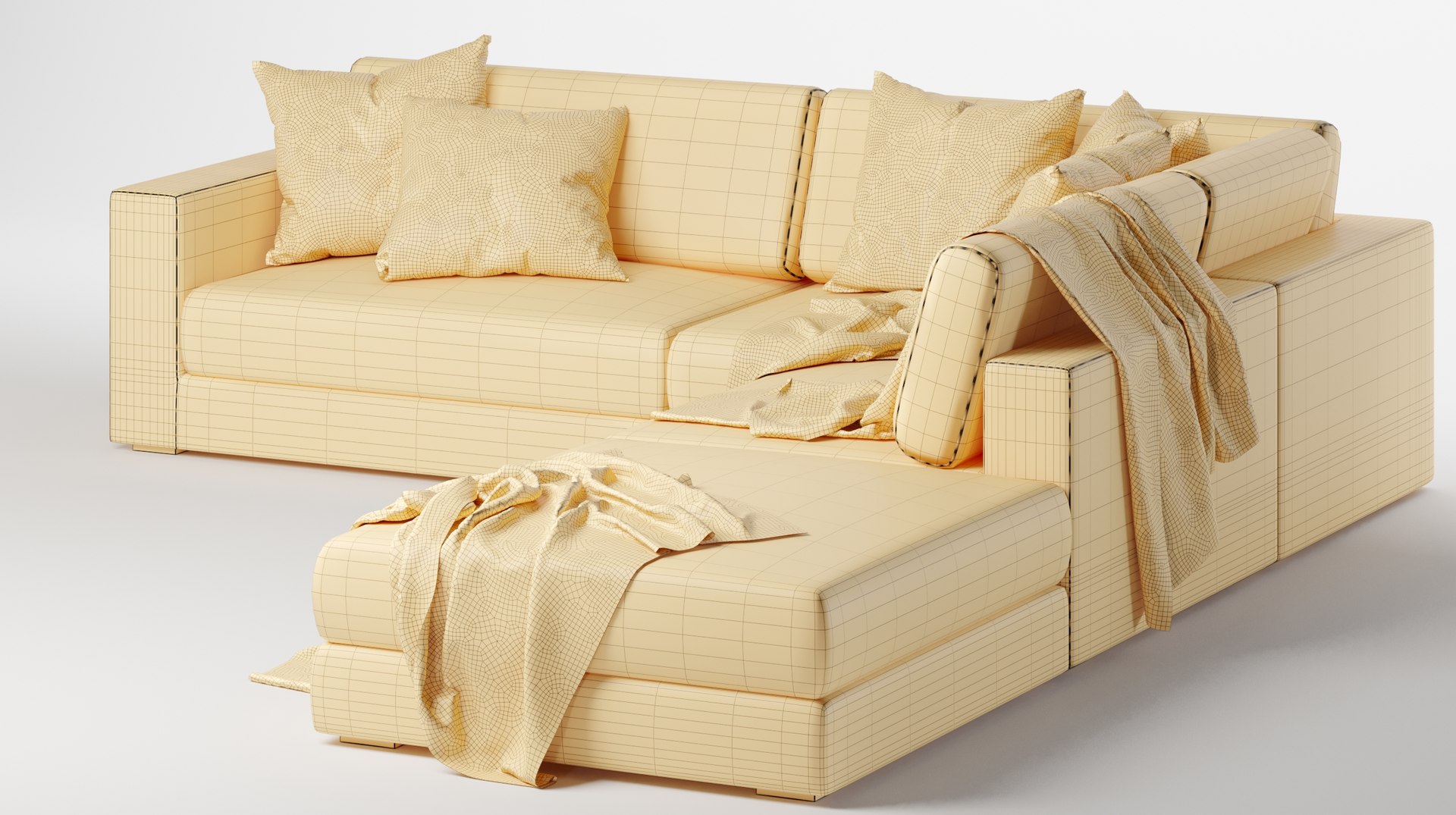 3D Aspect Fabric Modular Sofa Model - TurboSquid 2199801