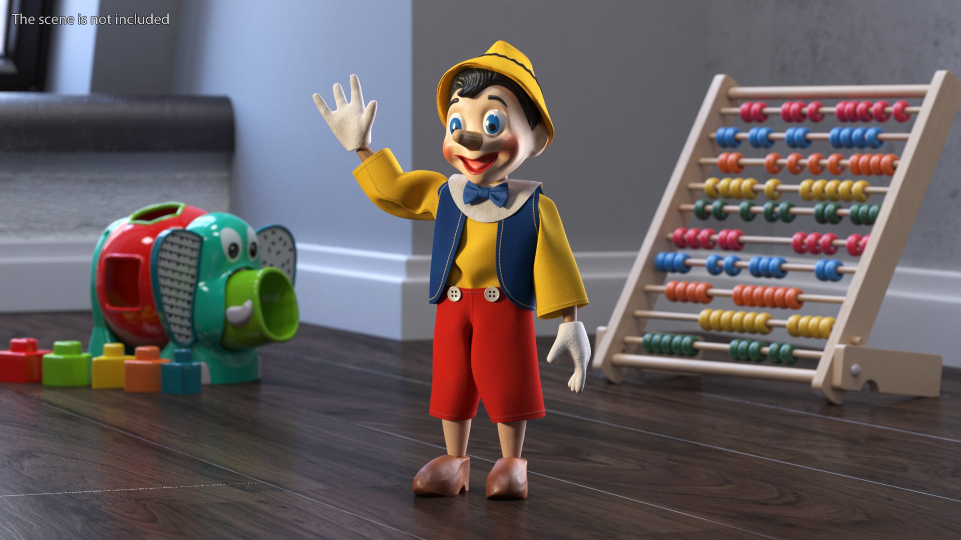 Pinnochio Cartoon Character Waving Hello 3D Model - TurboSquid 2070396