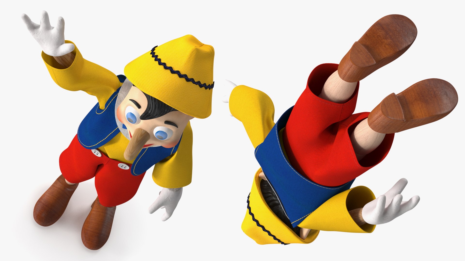 Pinnochio Cartoon Character Waving Hello 3D Model - TurboSquid 2070396