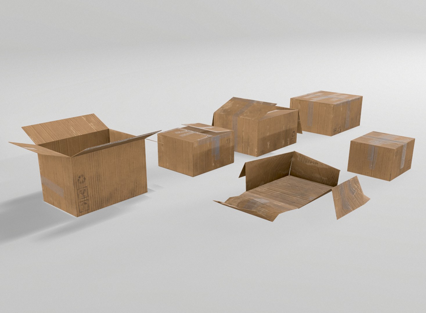 Cardboard Boxes 3D Model - TurboSquid 1539391