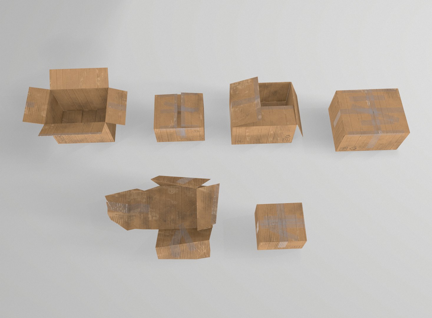 Cardboard Boxes 3D Model - TurboSquid 1539391