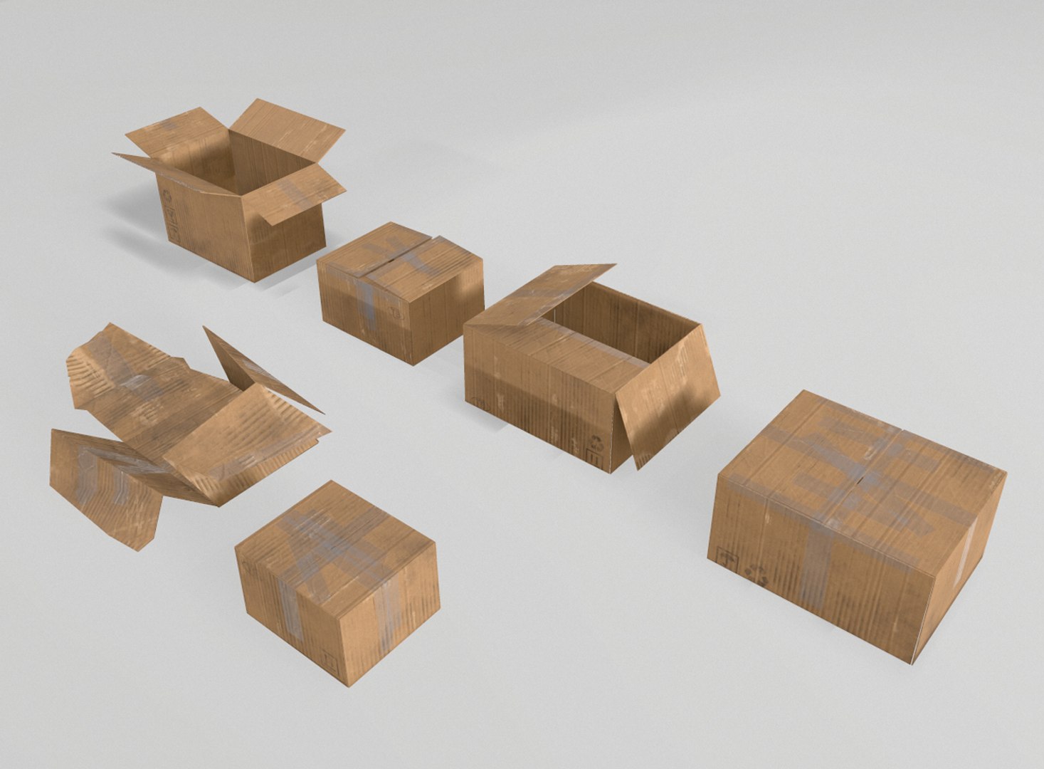 Cardboard Boxes 3D Model - TurboSquid 1539391
