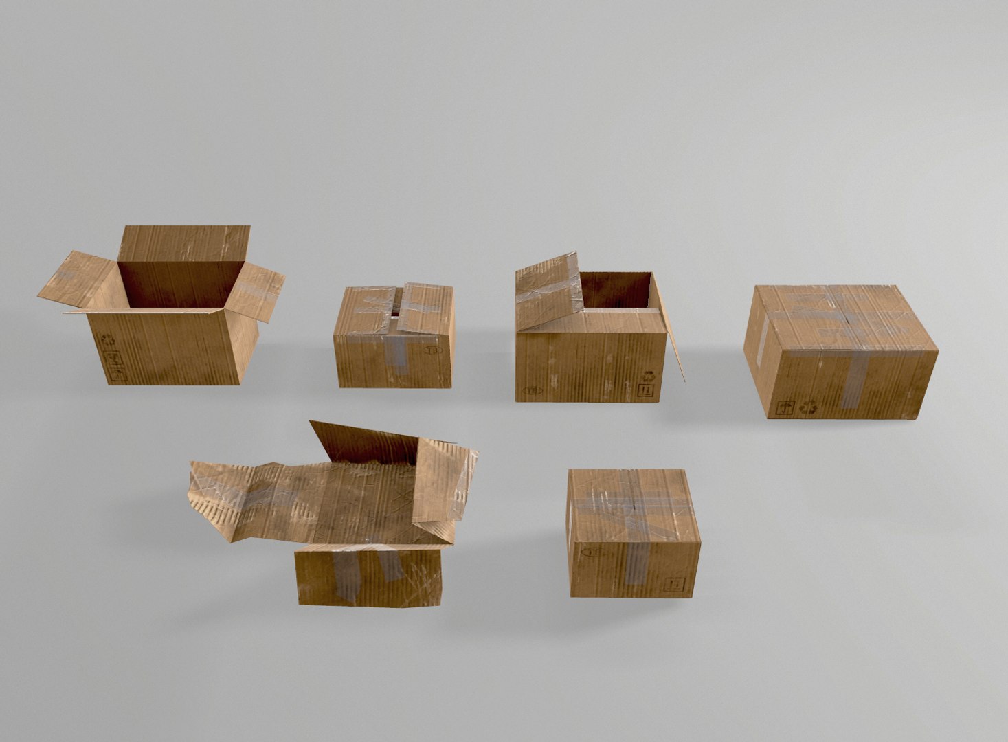 Cardboard Boxes 3D Model - TurboSquid 1539391