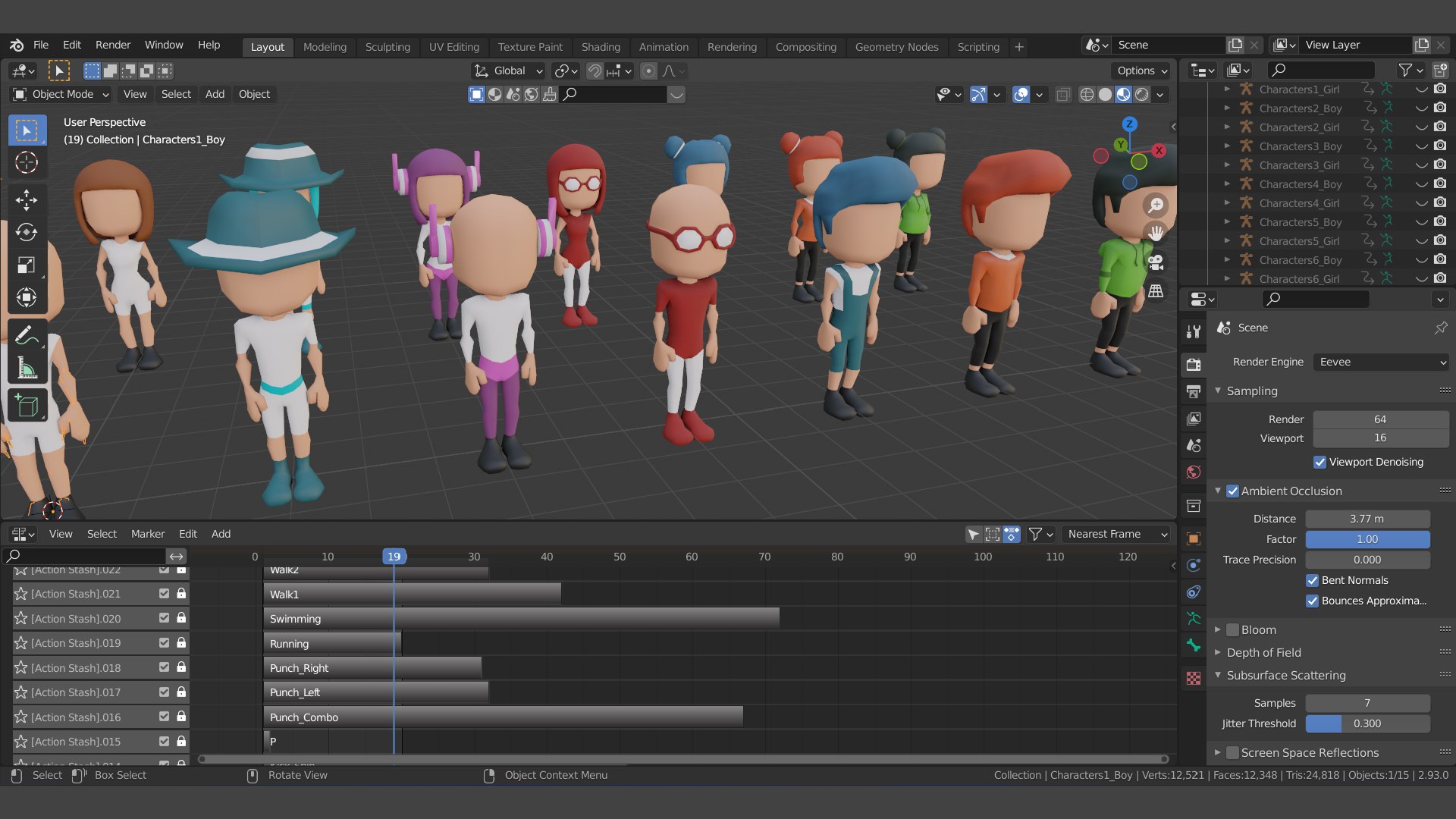 Low Poly Rigged Character Pack Game Ready 3D Model - TurboSquid 1823352