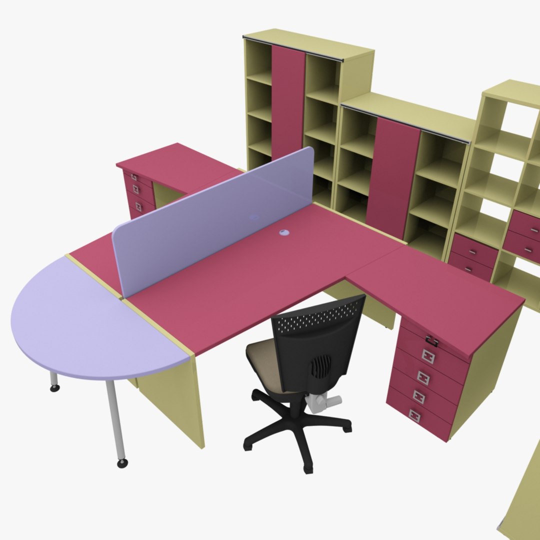 3d Model Of Rack Office Table