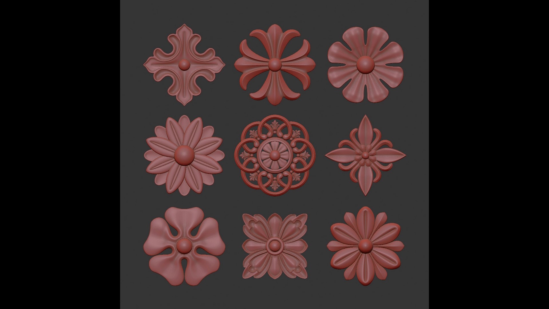 3D Ornament Element Pack 02 - TurboSquid 2064302