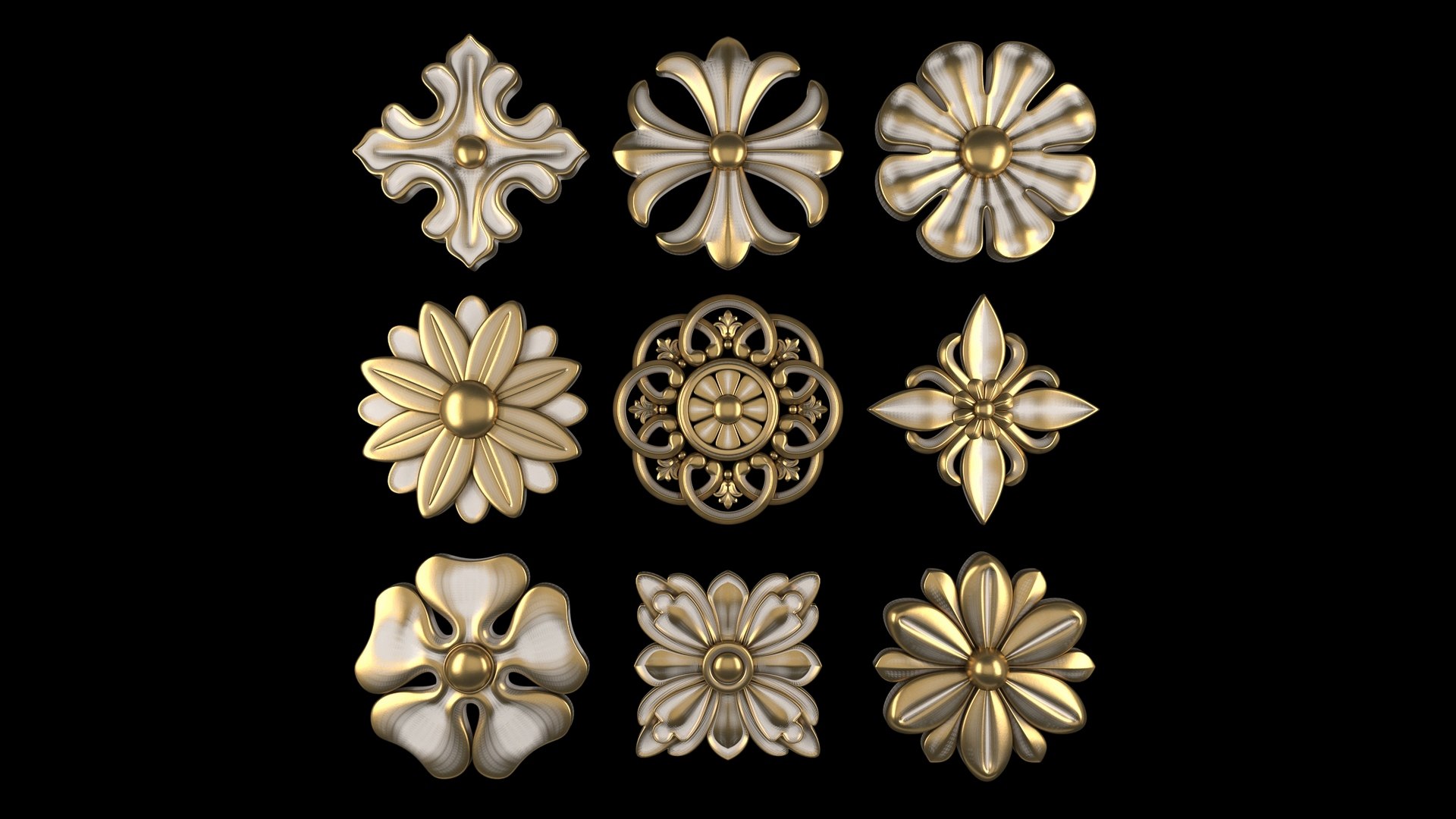 3D Ornament Element Pack 02 - TurboSquid 2064302