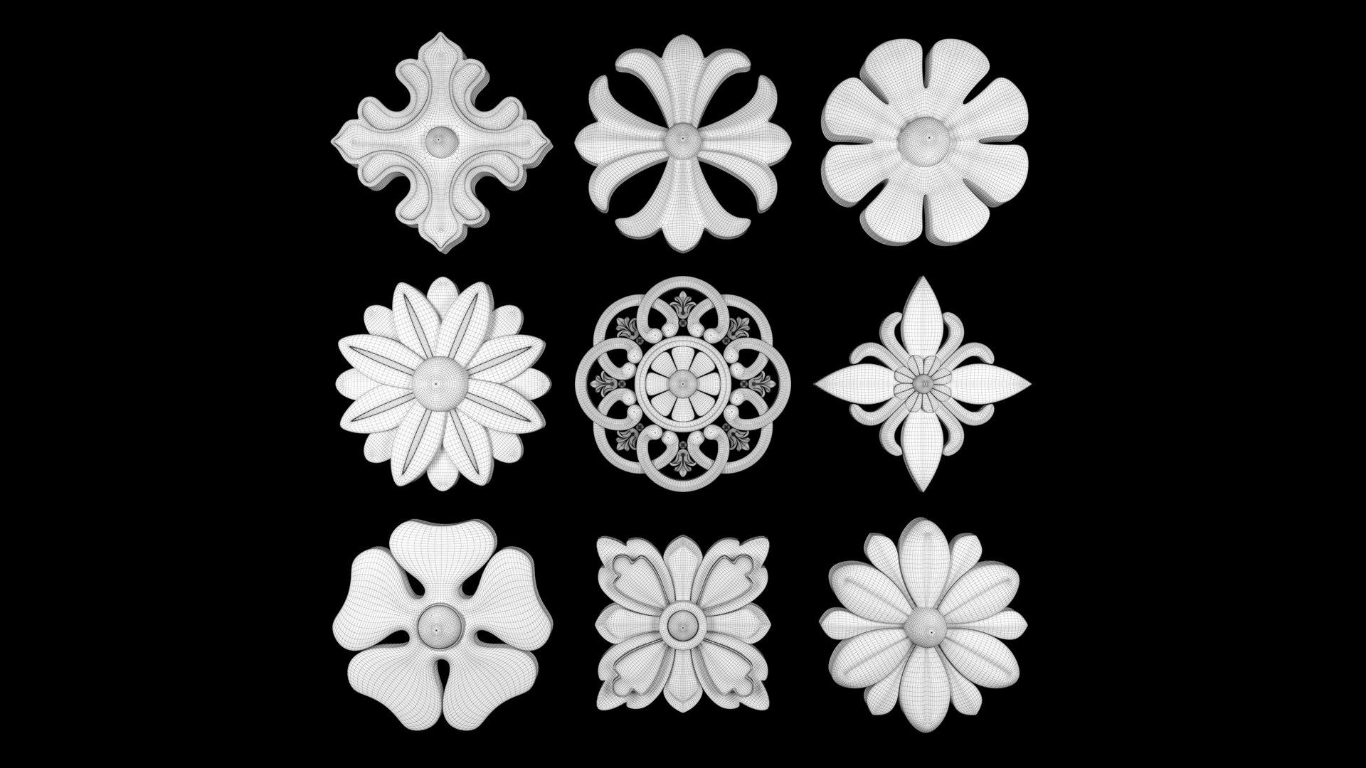 3D Ornament Element Pack 02 - TurboSquid 2064302