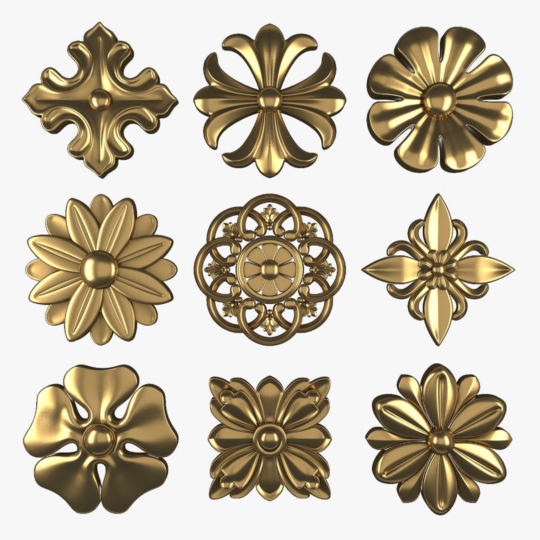 3D Ornament Element Pack 02 - TurboSquid 2064302