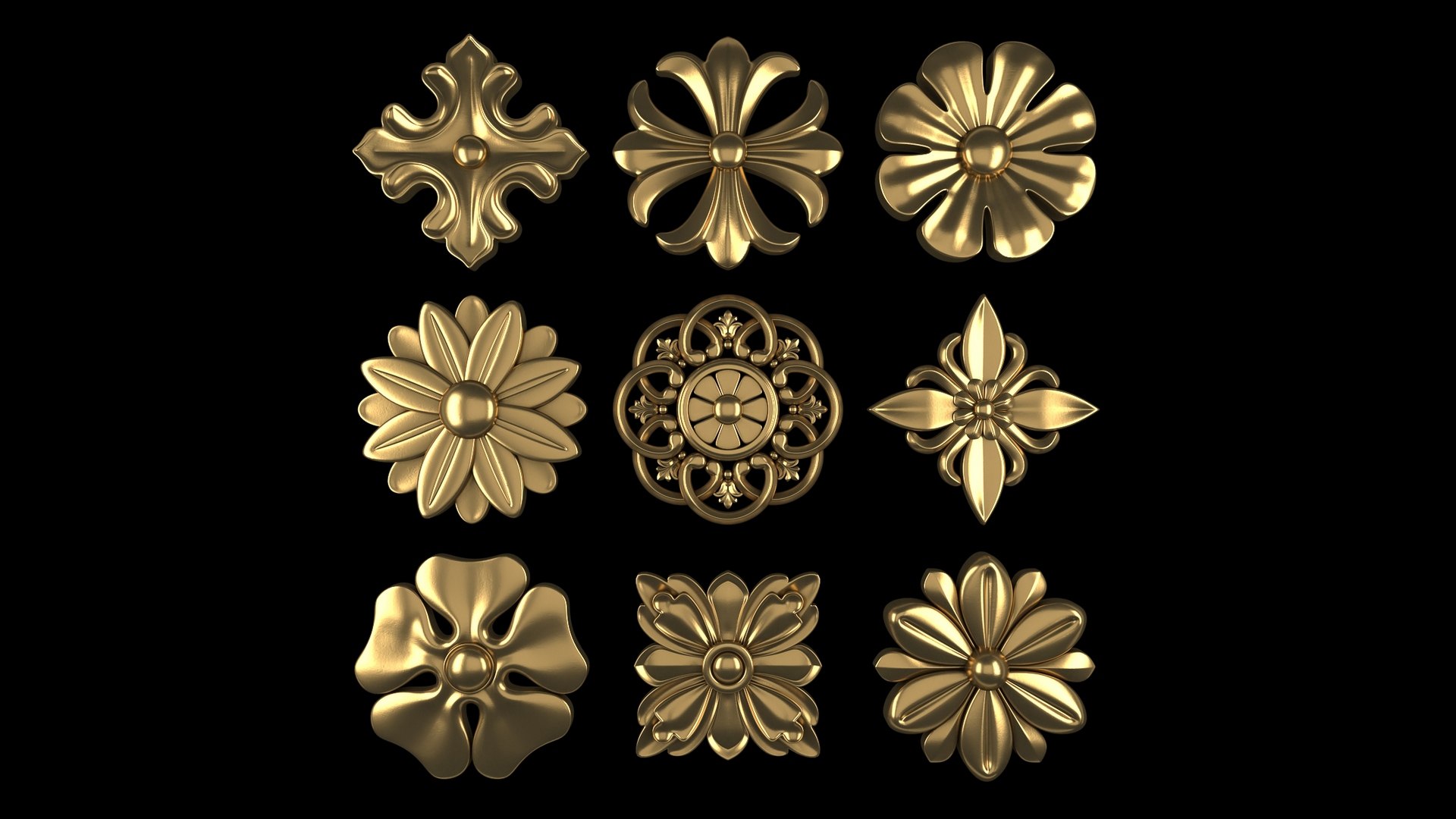 3D Ornament Element Pack 02 - TurboSquid 2064302