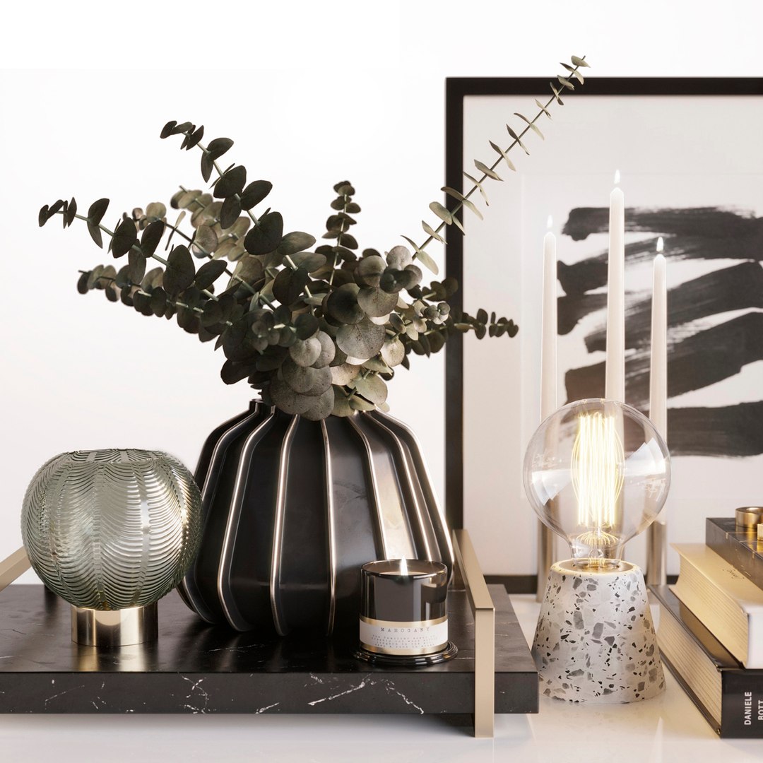 3D Model Table Decor Set 3D Model - TurboSquid 2158903