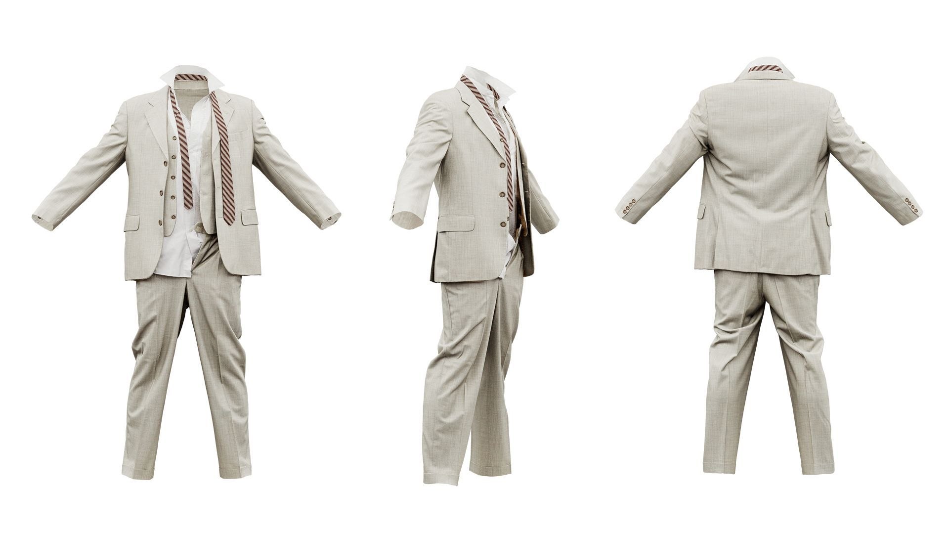 Suit B Full Undone 3D Model - TurboSquid 1851652
