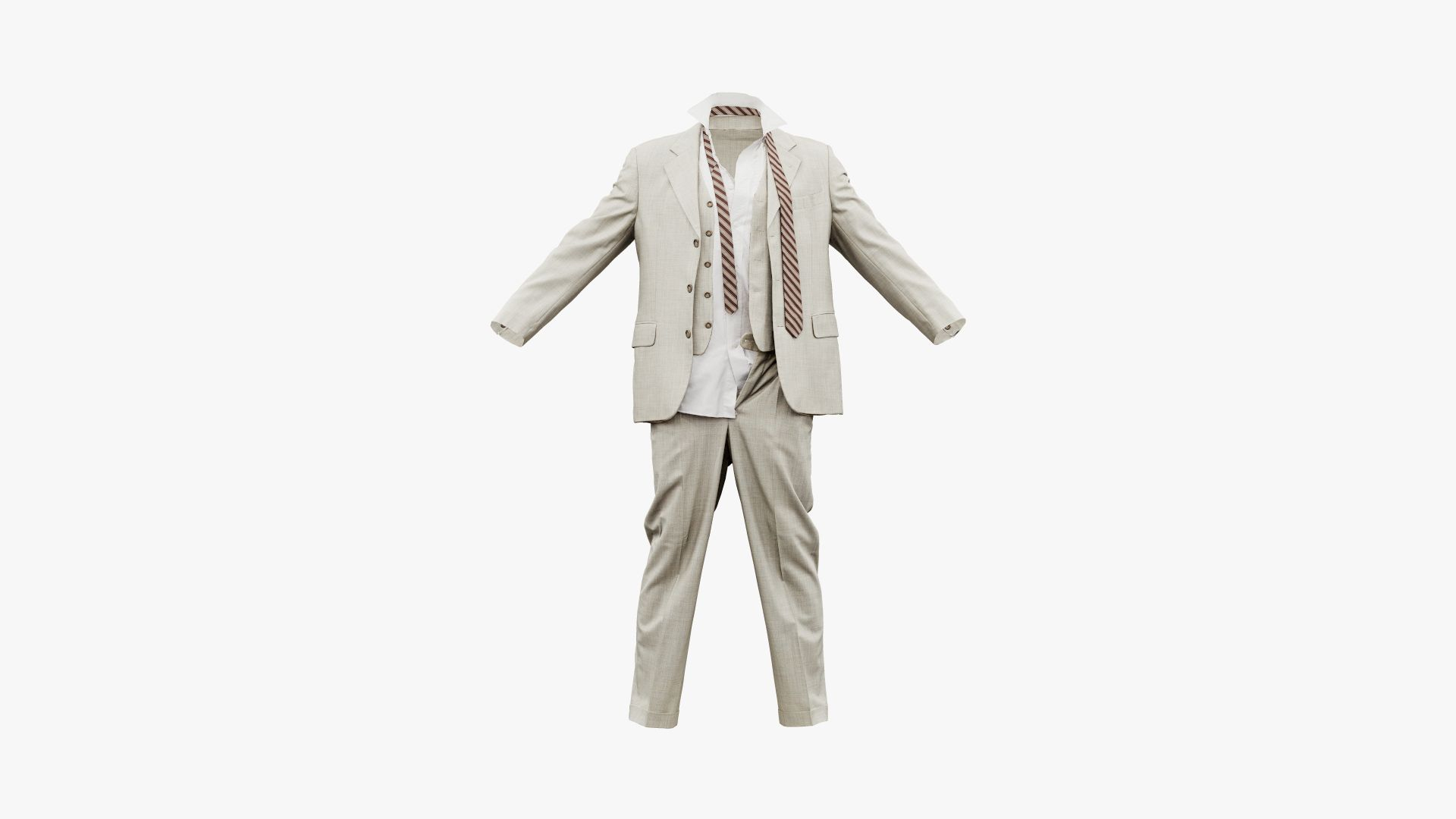 Suit B Full Undone 3D Model - TurboSquid 1851652