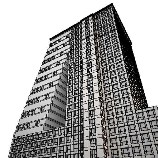 3d model building shape number 4