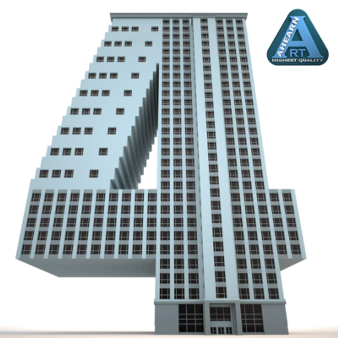3d model building shape number 4