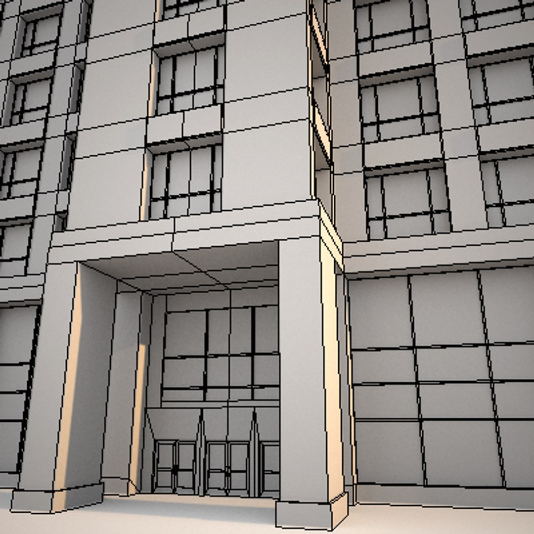 3d model building shape number 4