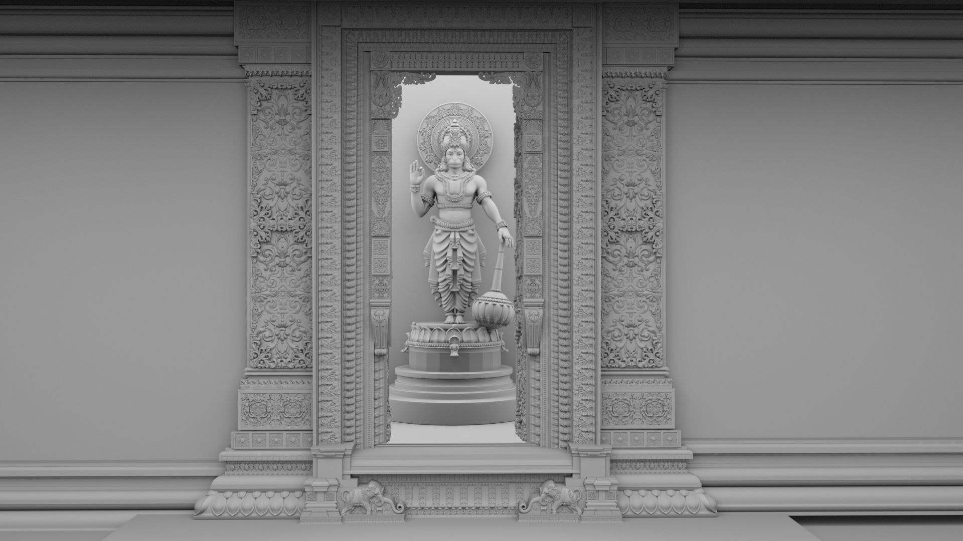 Hanuman temple interior 3d model model - TurboSquid 1922624