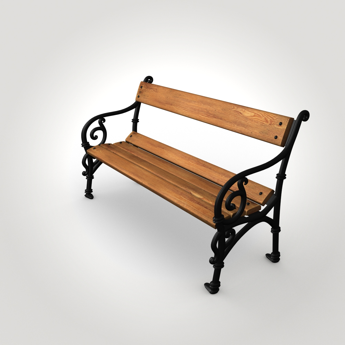 3d bench subdivision metalic