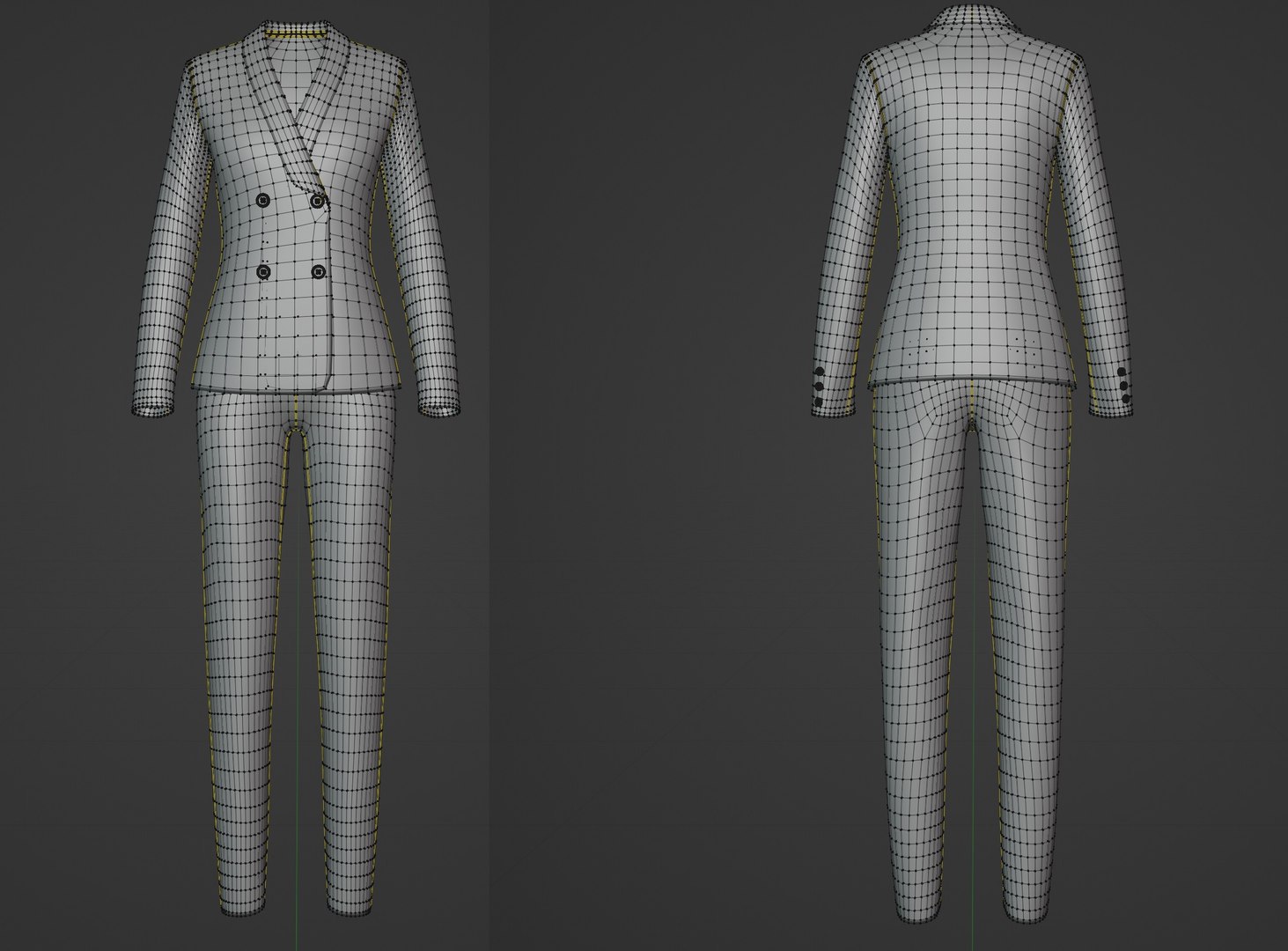 Female Suit - Lowpoly Complete Suit Set Model - TurboSquid 1730508