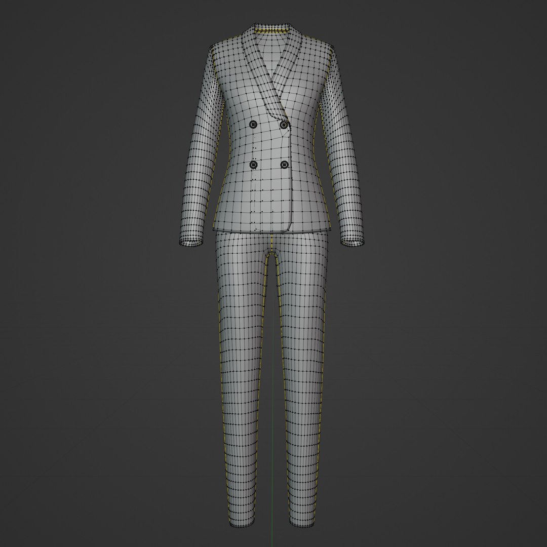 Female Suit - Lowpoly Complete Suit Set Model - TurboSquid 1730508
