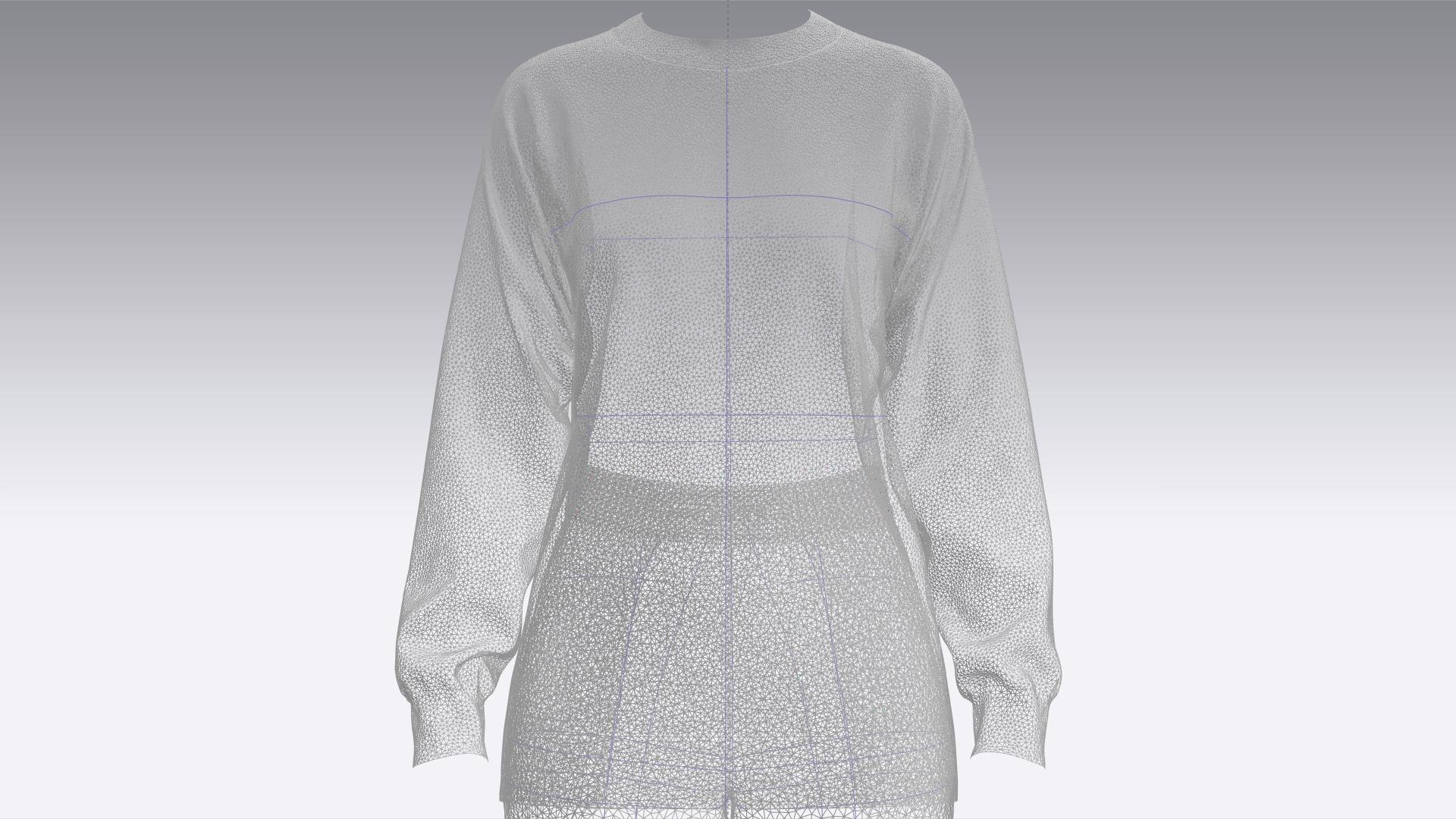 Women Crew Neck Sweater Outfit 3D Model - TurboSquid 2011726