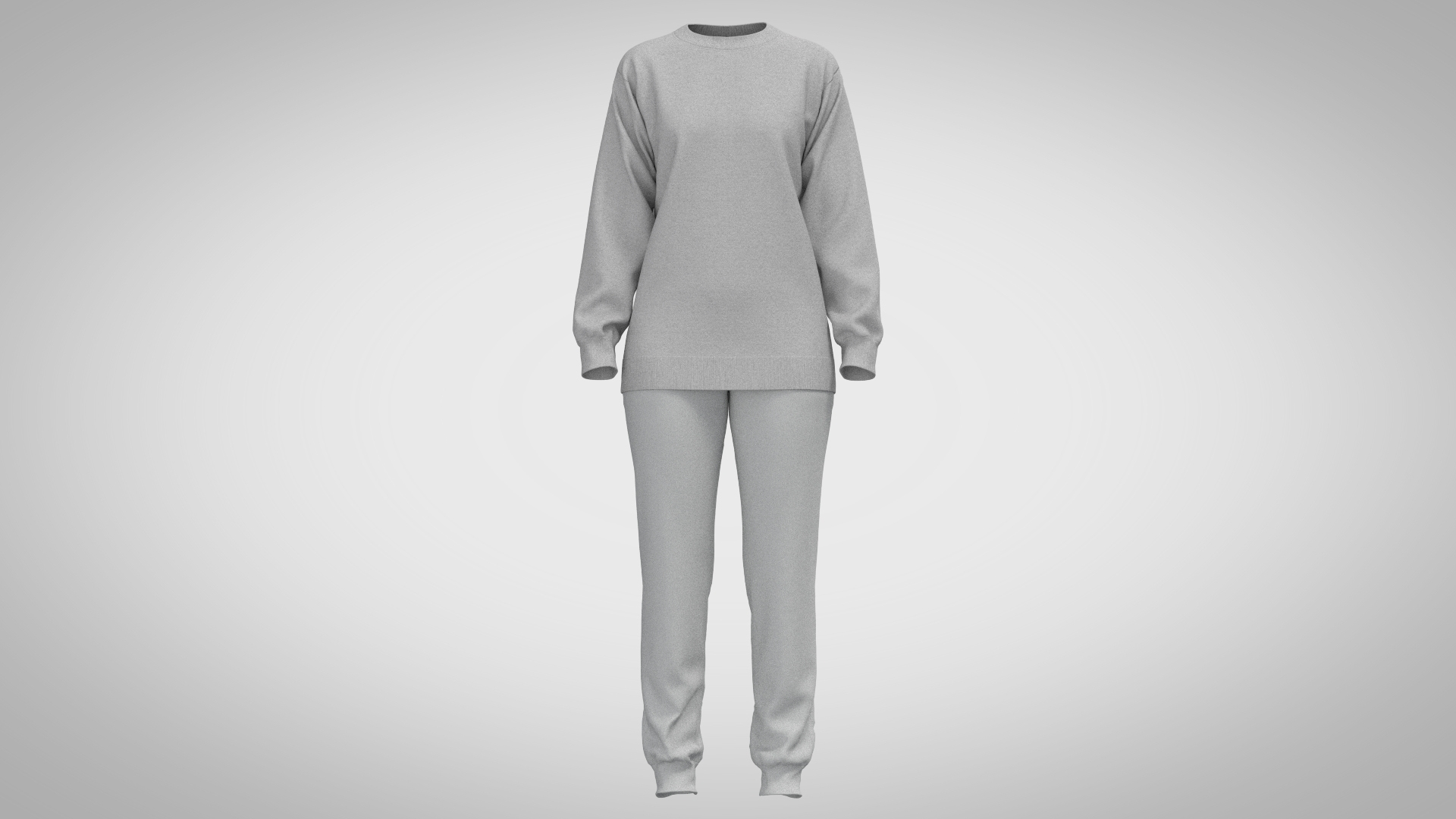 Women Crew Neck Sweater Outfit 3D Model - TurboSquid 2011726