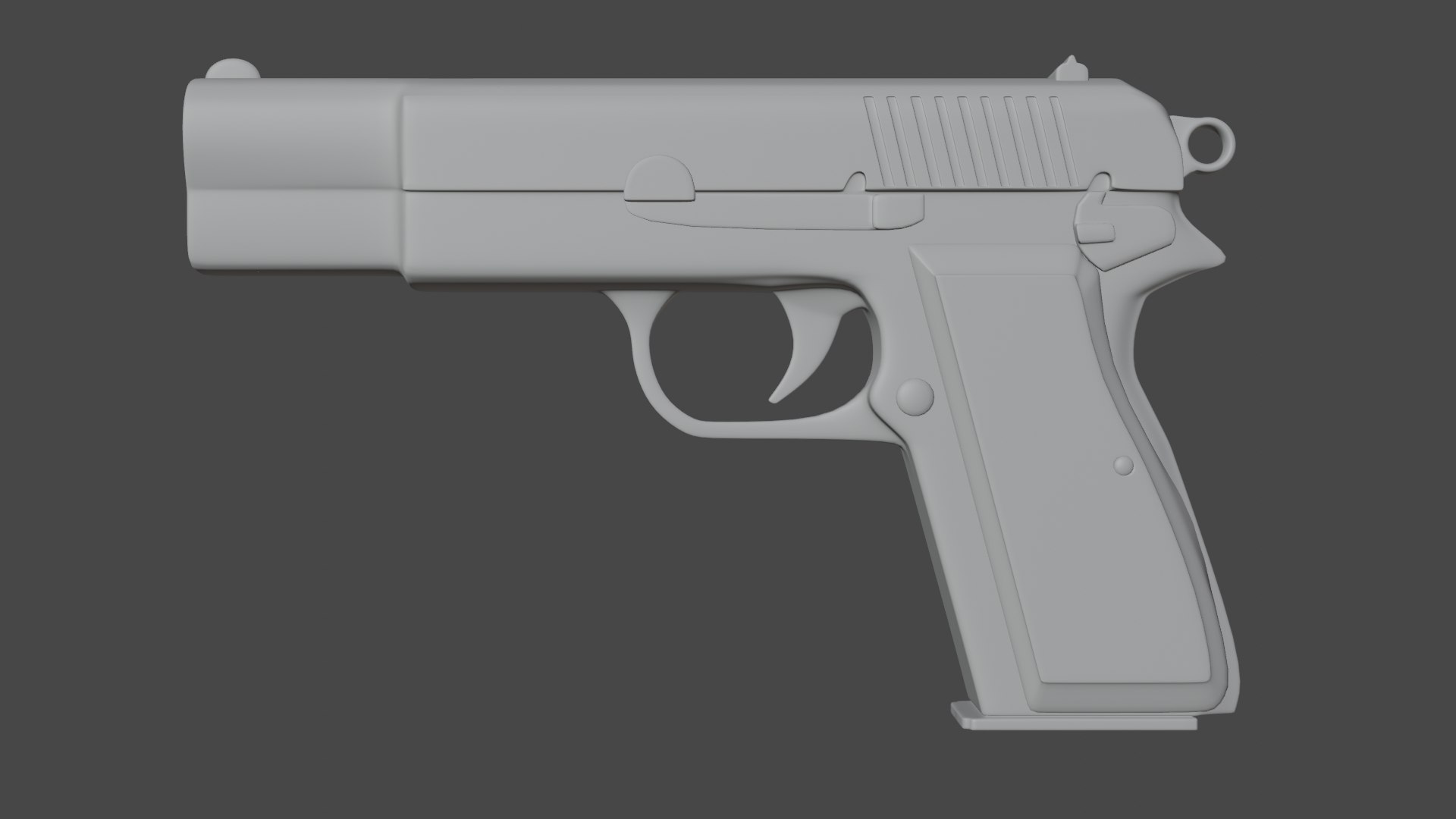 3D Browning Hi-Power Pistol Low-poly Model - TurboSquid 2045350