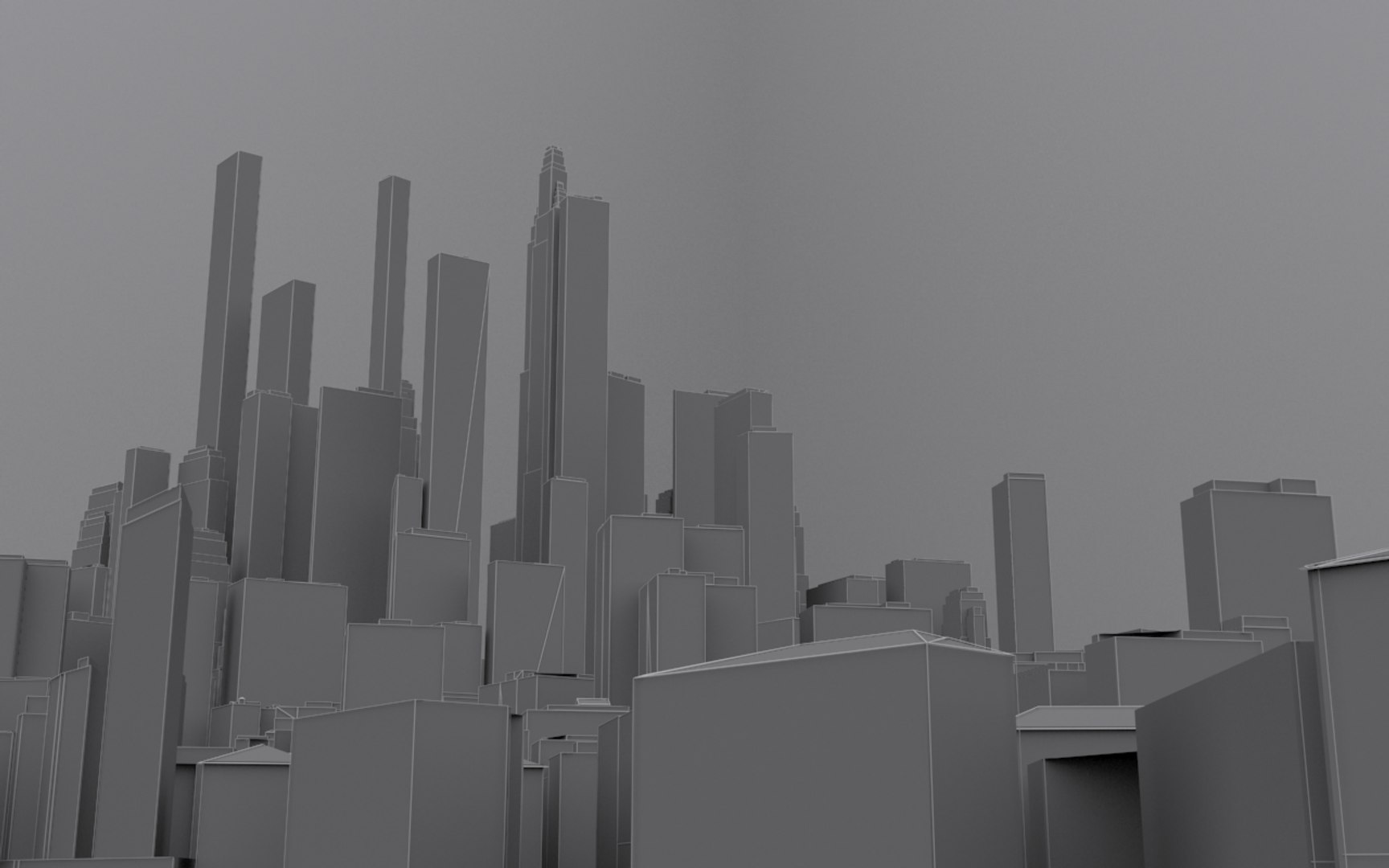 3d City Distant Model