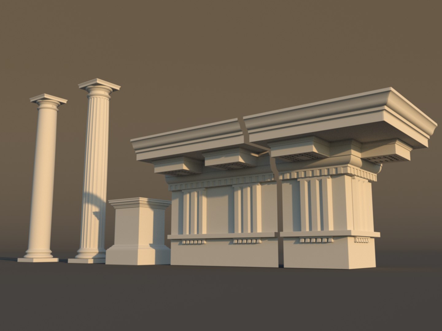 Doric Architectural 3d Model