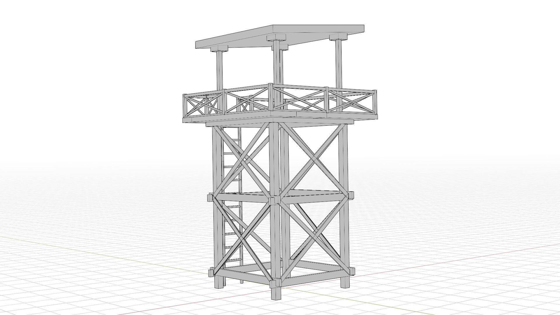 3D Watch Tower Model - TurboSquid 2159403