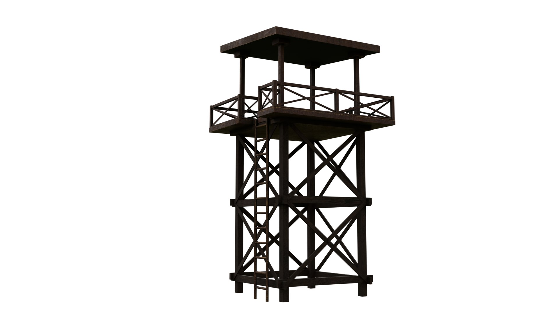 3D Watch Tower Model - TurboSquid 2159403