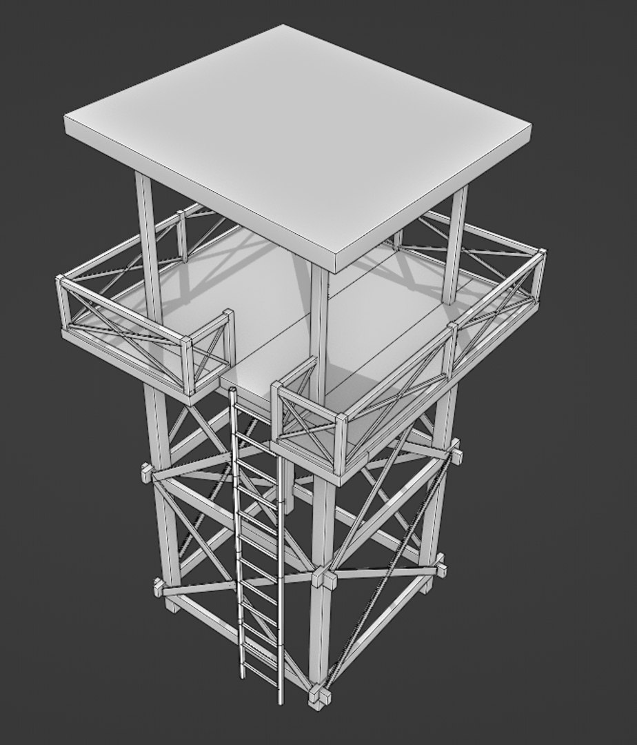3D Watch Tower Model - TurboSquid 2159403