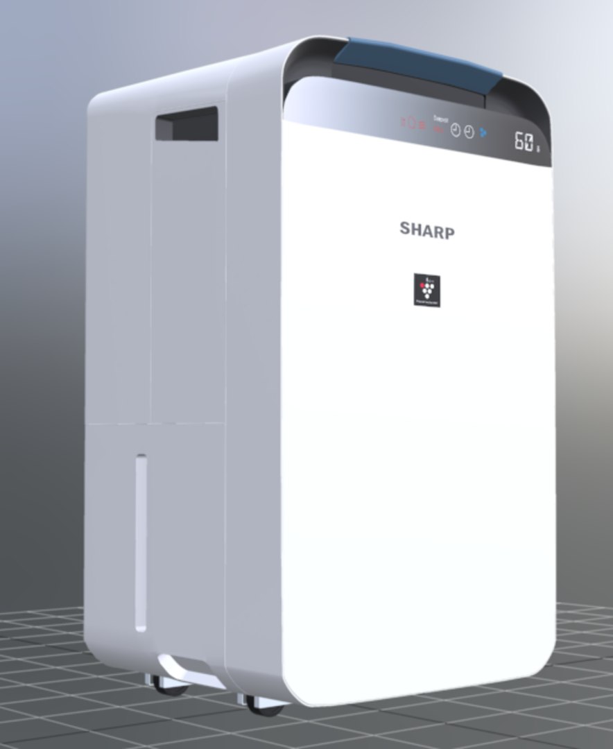 3D Sharp DW-J20FM-W Portable Room Air Purifier Dehumidifier ...