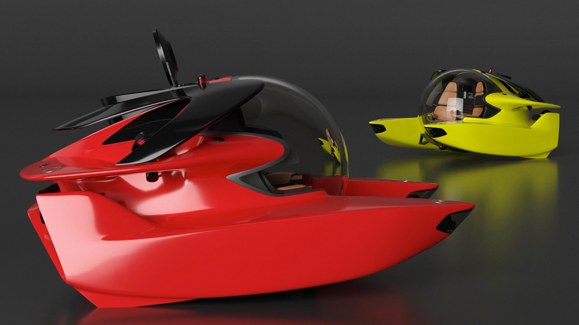 3D Model Luxurious Personal Submarine Floating Pontoon Modular Rigged ...