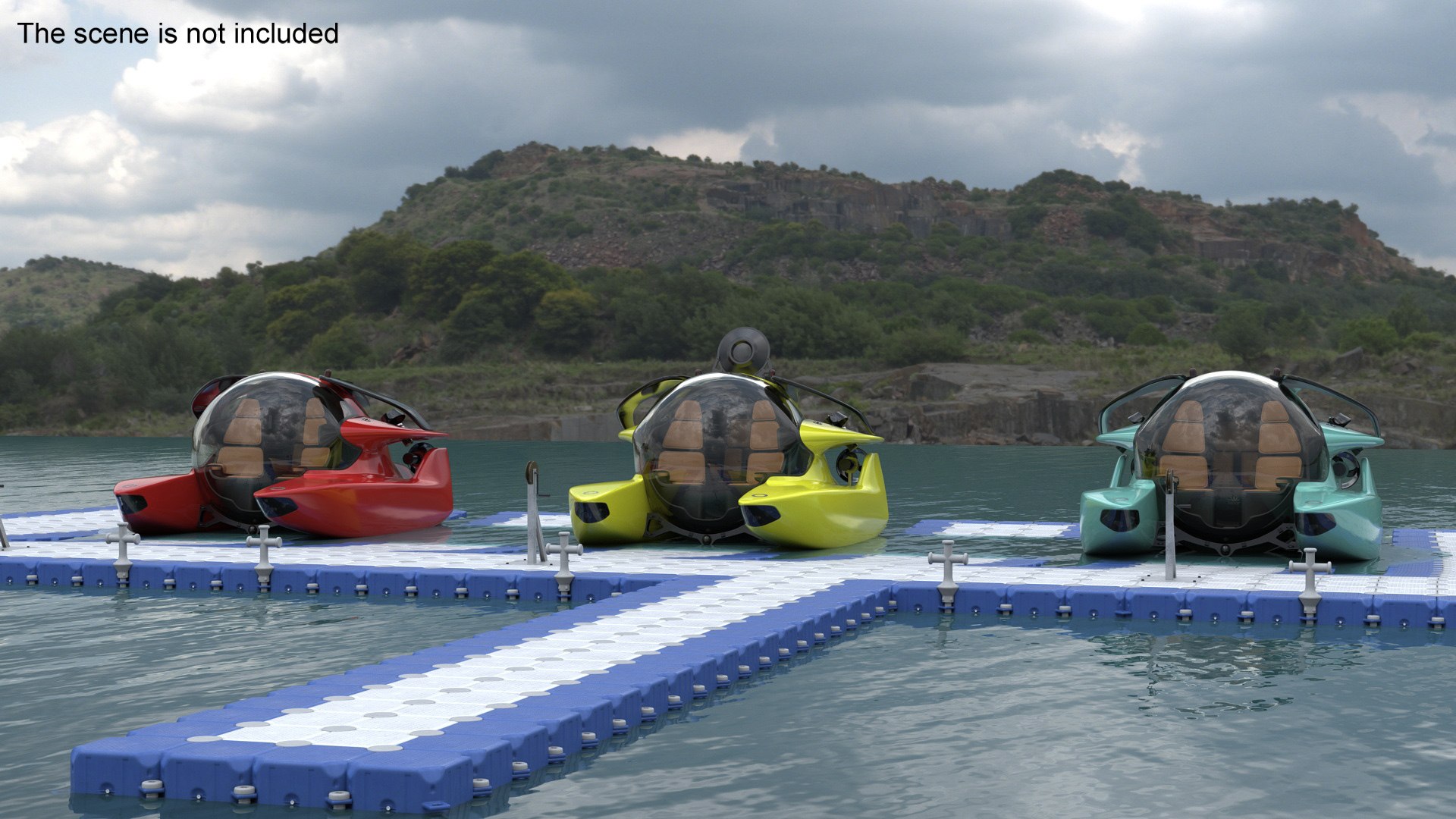 3D Model Luxurious Personal Submarine Floating Pontoon Modular Rigged ...