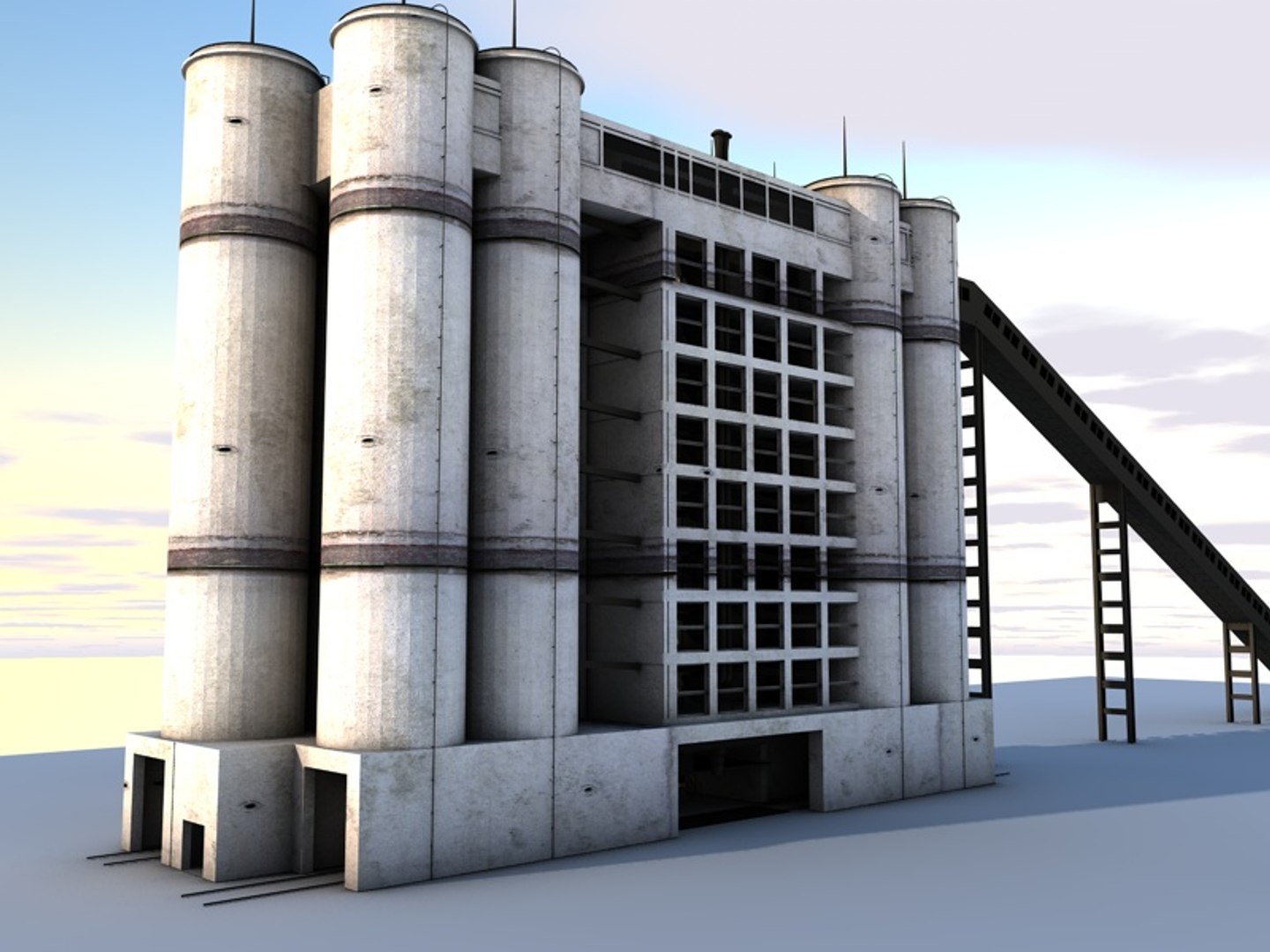 Cement Silo 3d 3ds