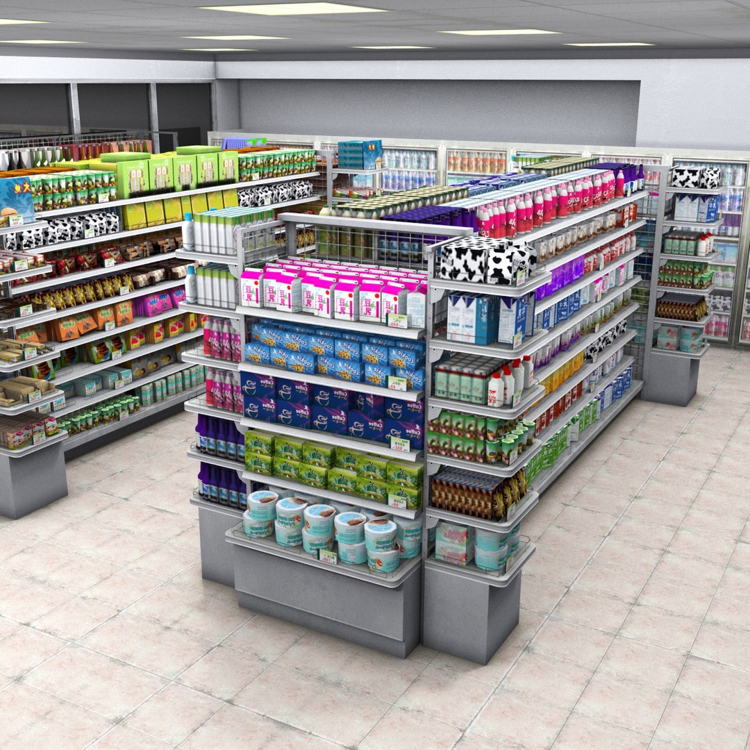 3D grocery store model - TurboSquid 1683929