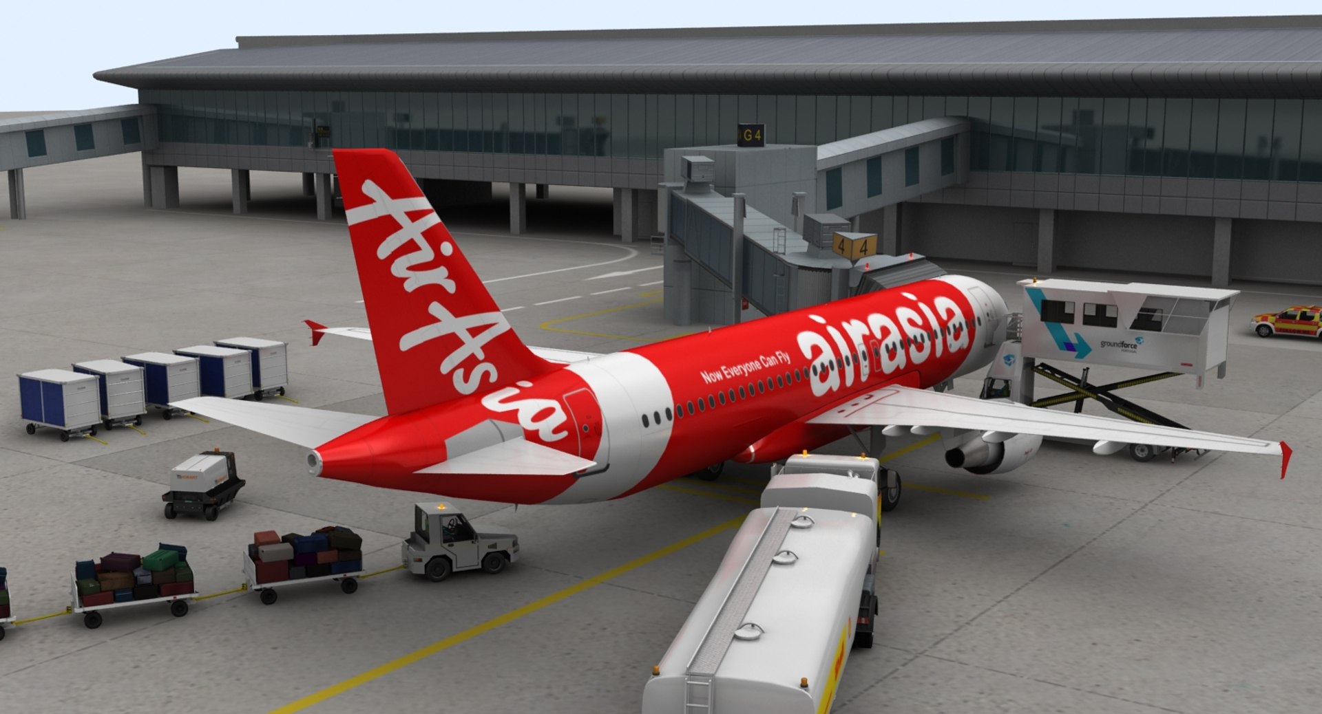 airbus a320 airasia animation 3d max