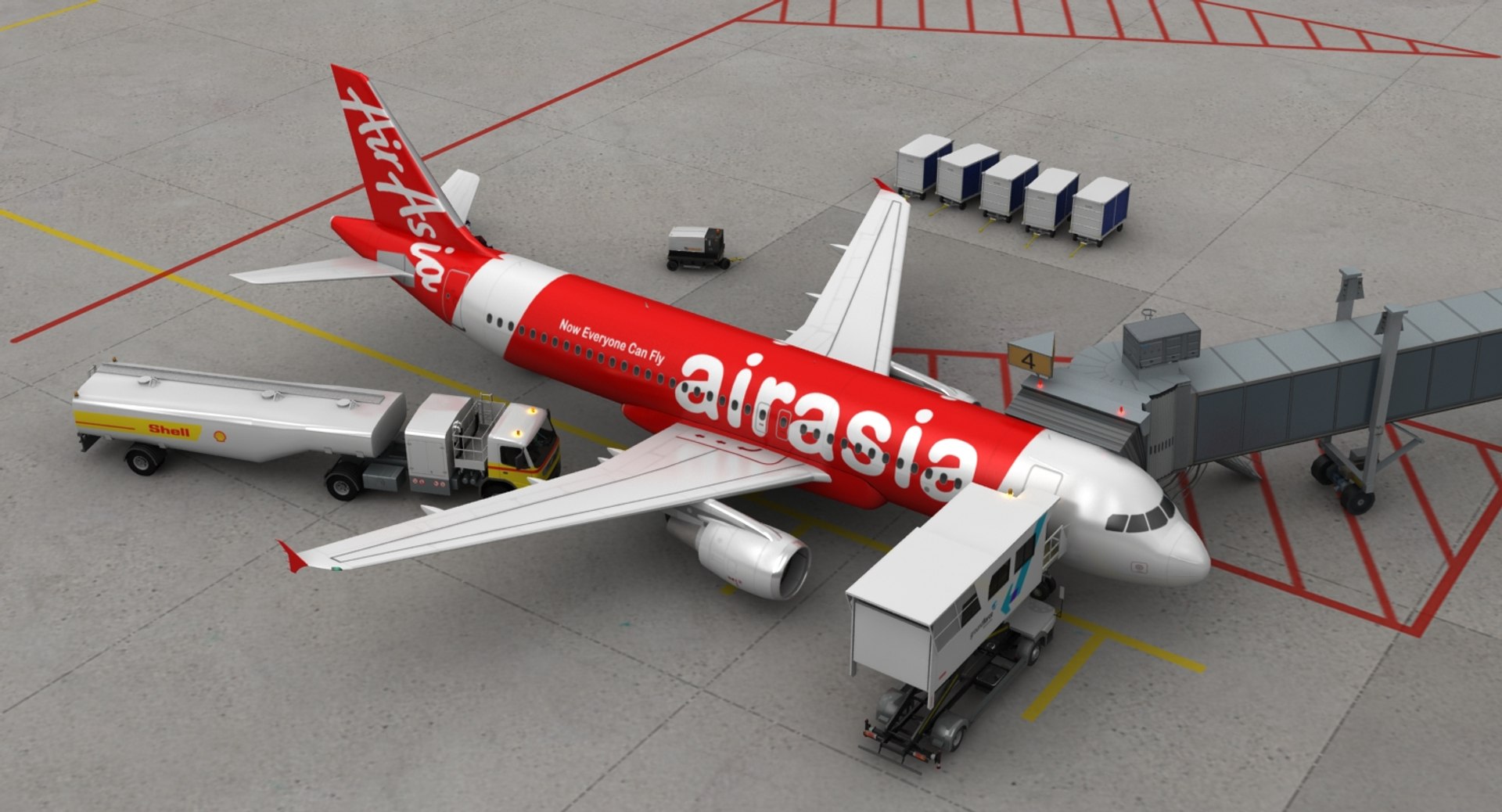 airbus a320 airasia animation 3d max