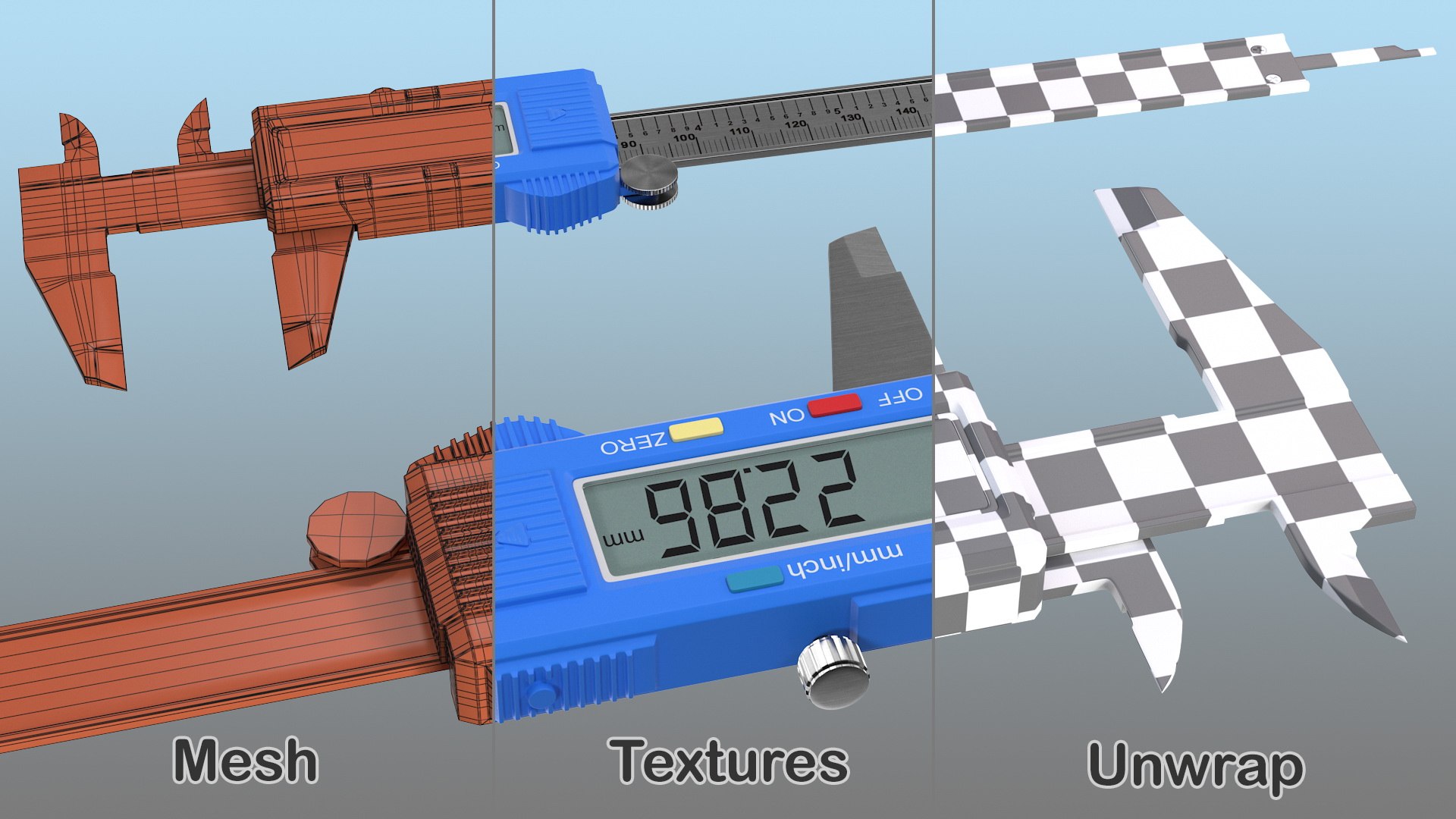 3D lcd digital vernier caliper model - TurboSquid 1505538