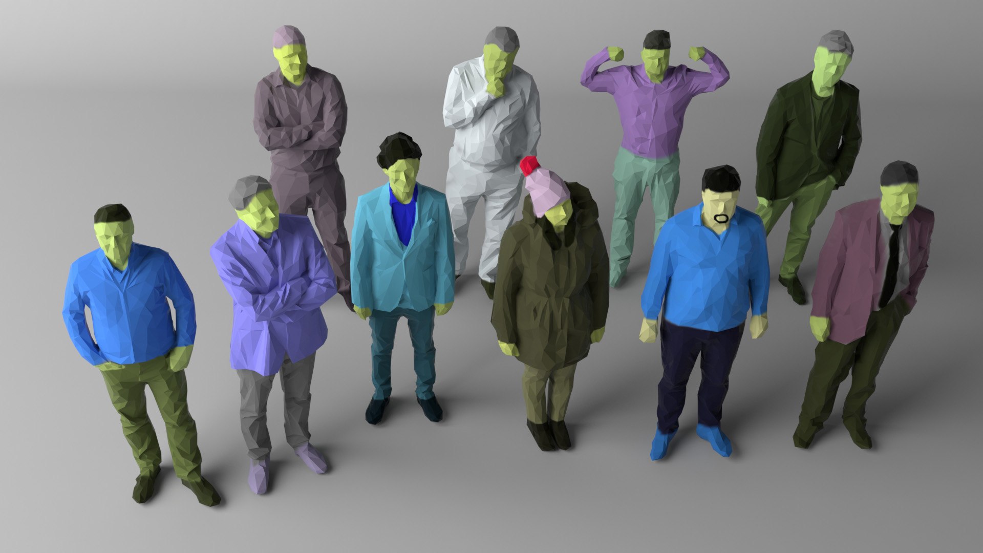 10个低聚色人第3卷3D模型 - TurboSquid 1369711
