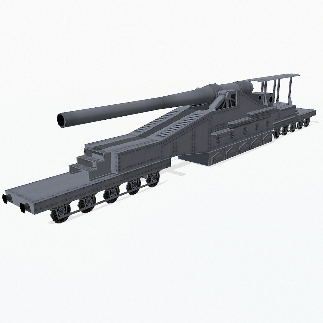 3d Railway Gun Model