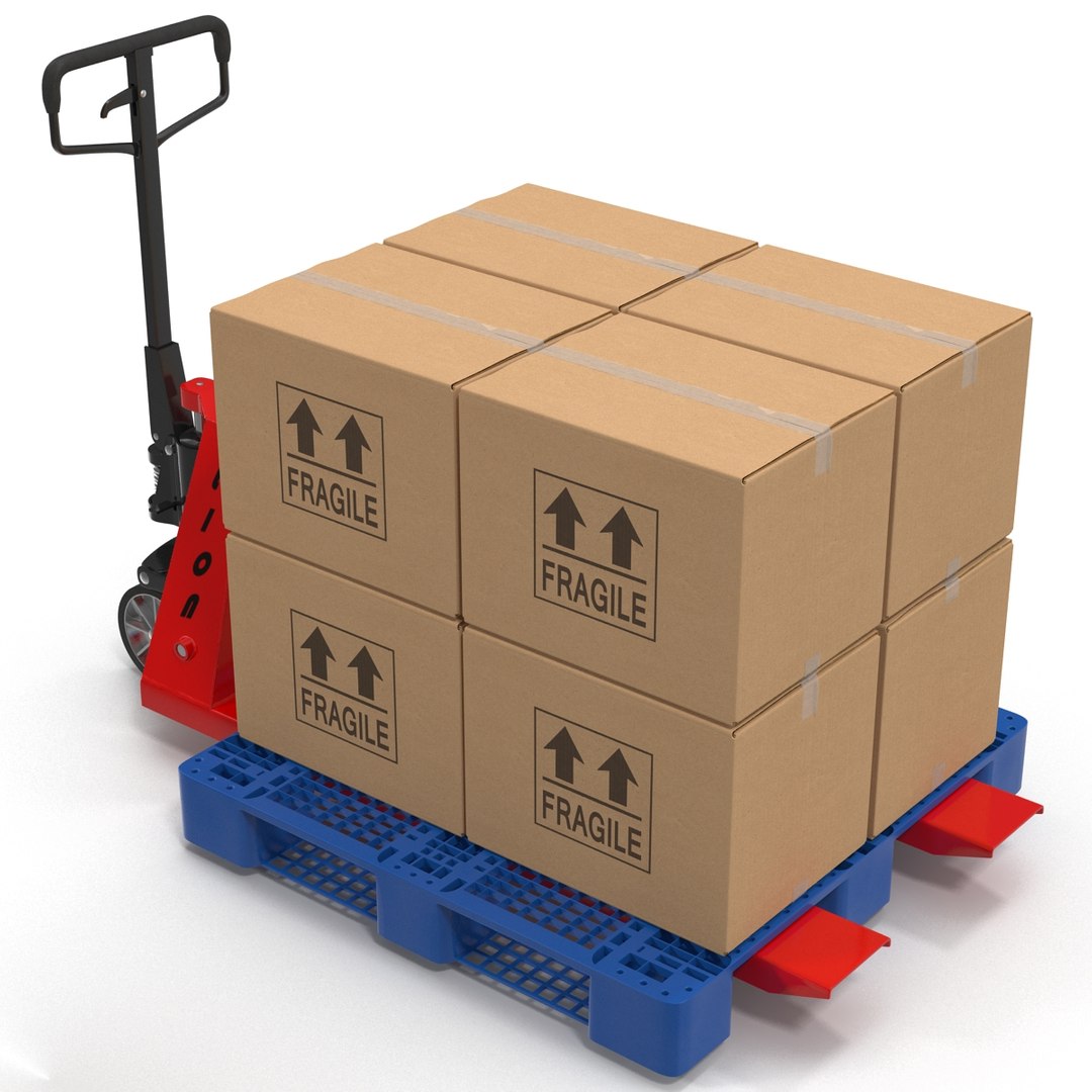 3d pallet jack plastic set model